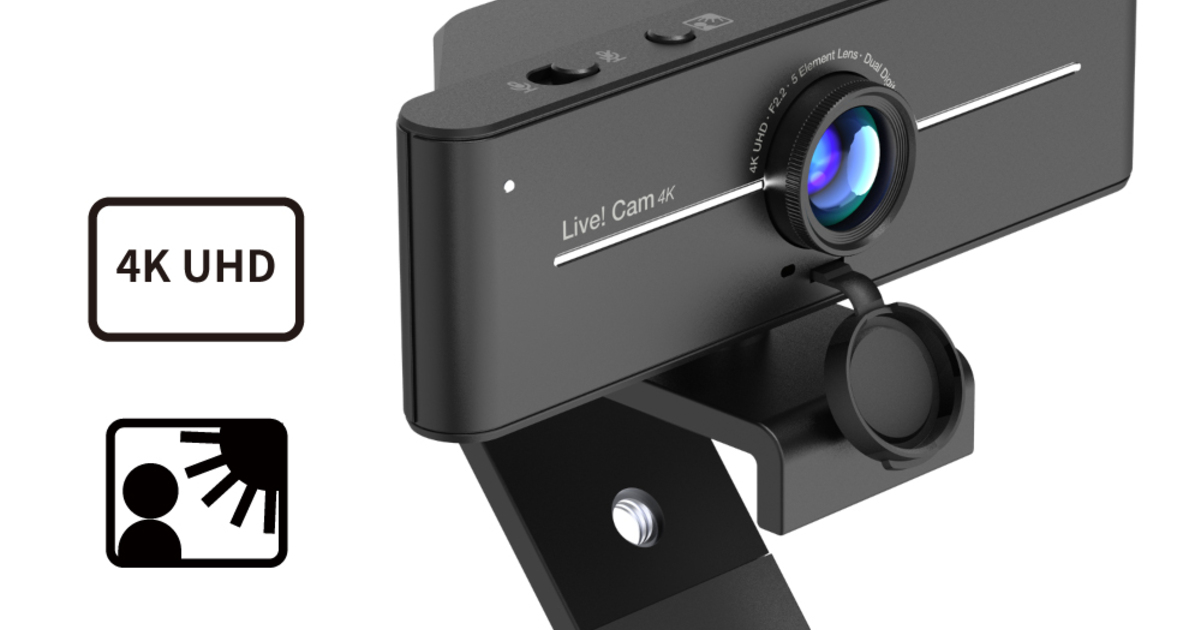 デュアル マイクとバックライト補正機能を備えた4K UHDウェブカメラ「Creative Live! Cam Sync 4K」発売｜クリエイティブメディア | Vook(ヴック)