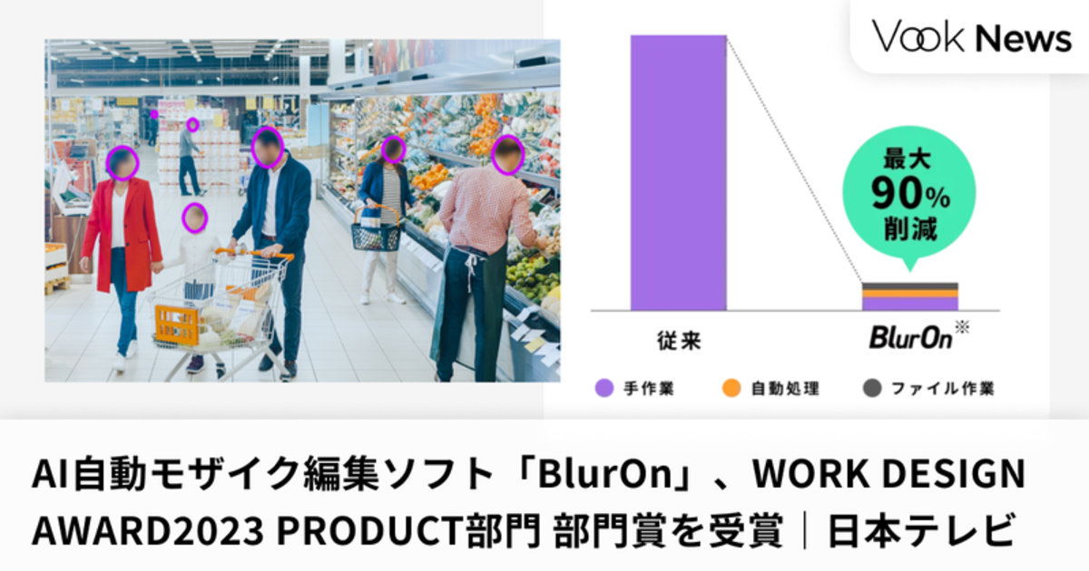 AI自動モザイク編集ソフト「BlurOn」、WORK DESIGN AWARD2023 PRODUCT部門 部門賞を受賞｜日本テレビ ...